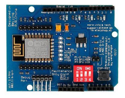 SHIELD ESP WIFI WIRELESS PARA ARDUINO UNO R MEGA ESP E ARDUCORE Robótica Educacional