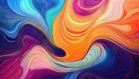 Vibrant Colorful Geometric Abstraction Dynamic Liquid Gradient Waves And Fluid Marble Texture