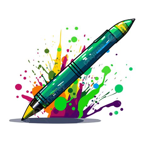 قلم الذوق ملصق قصاصة فنية قلم أخضر ب Png والمتجهات للتحميل مجانا