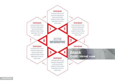 6단계 정보 템플릿입니다 빨간 육각형 인포 그래픽 템플릿입니다 기술 산업 교육 비즈니스 및 과학을 위한 인포그래픽 템플릿 책 연례 보고서 잡지 정보 템플릿 개념에 대한 스톡