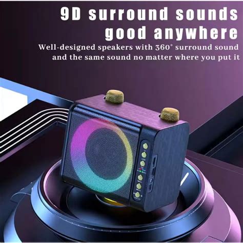 Bluetooth Speaker Rgb Light Wireless Bluetooth Dual Microphone Karaoke Speaker Amplifier Oneshop