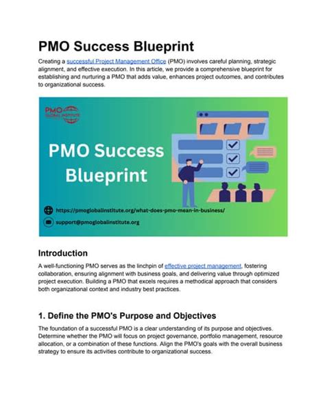 Pmo Success Blueprint Pdf