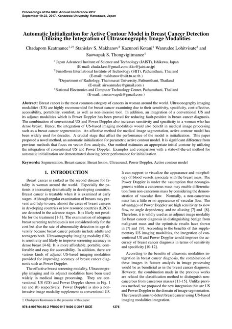 Pdf Automatic Initialization For Active Contour Model In Breast