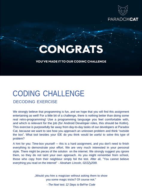 Paradoxcatcodingchallenge 1 Pdf Bit Code