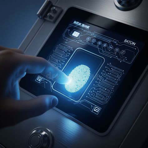 Futuristic Biometric Fingerprint Authentication On Digital Touchscreen For Secure Banking And