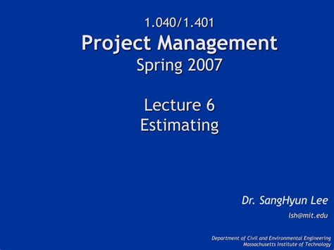Lecture6estimatingppt