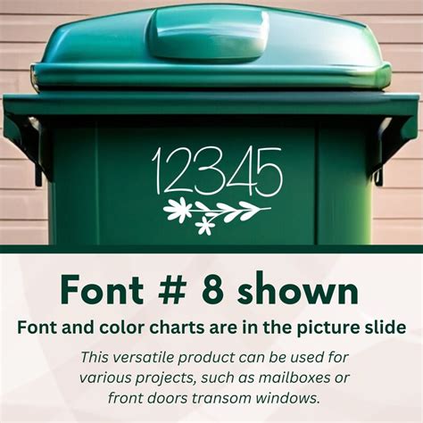 Garbage Can Decal Flower Trash Can Sticker Garbage Bin Labels Custom Outdoor Garbage Can