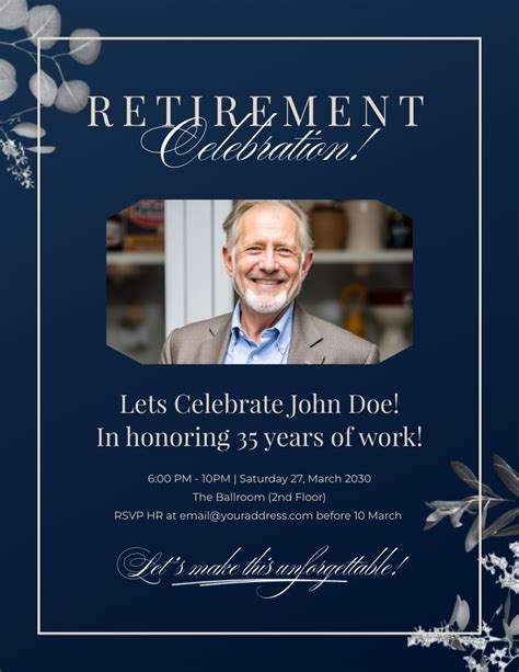 Elegant Retirement Flyer Retirement Party Psd Flyer Template 26266