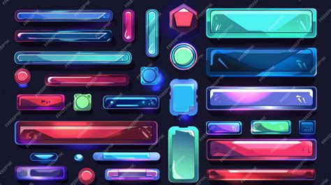 premium photo isolated illustration of game frames bars and menu