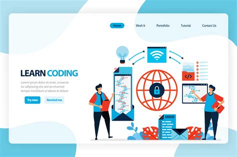 Vector Homepage For Learning Programming Graphic By Setiawanarief111