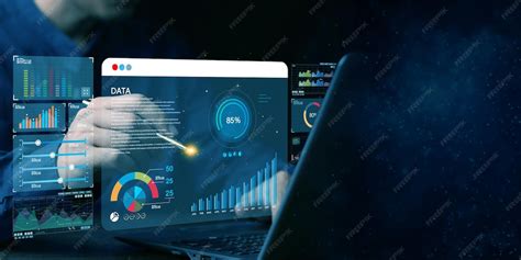 Аналитик данных работающий над панелью бизнес аналитики с диаграммами с ключевыми показателями