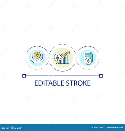 renewable power efficiency loop concept icon stock vector
