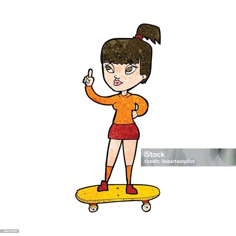 Cartoon Skater Girl Stock Illustration Download Image Now Adult