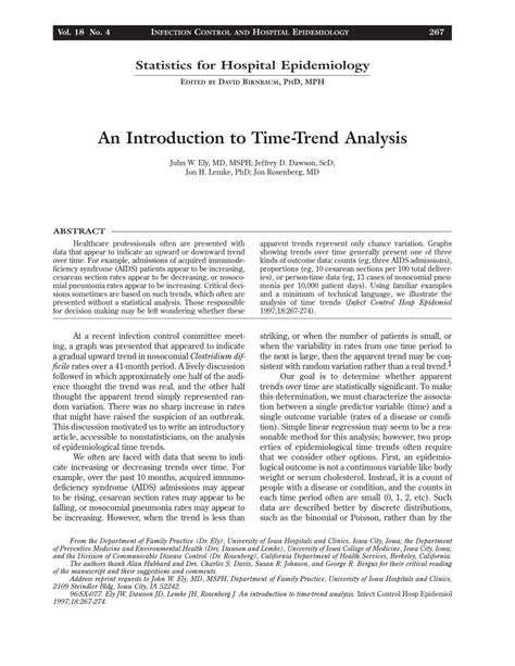 Pdf An Introduction To Time Trend Analysis