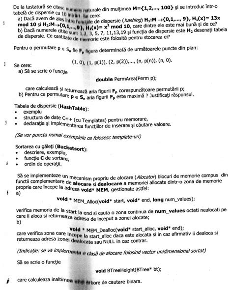 Informatica Subiecte Propuse La Examenul De Structuri De Date