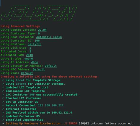 Jellyfin V4 Script Hardware Acceleration Error · Issue 757 · Tteck
