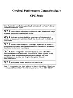 Cerebral Performance Categories Scale Cpc Scale Cerebral Performance