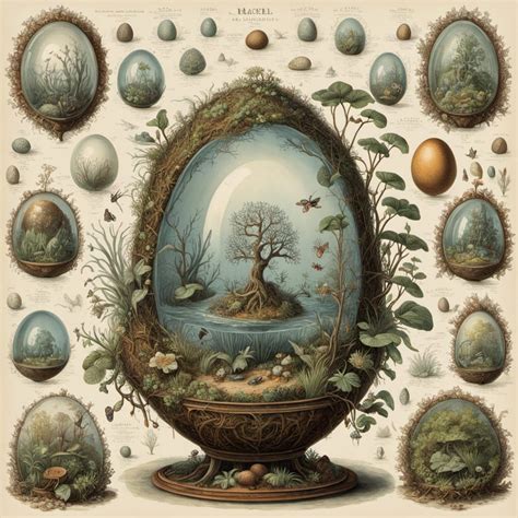 Ethereal Surrealist Glass Egg Ecosystem Ai Art