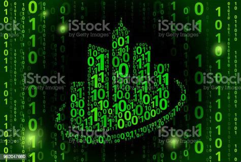 Cityscape Buildings Binary Code Vector Pattern Background Stock