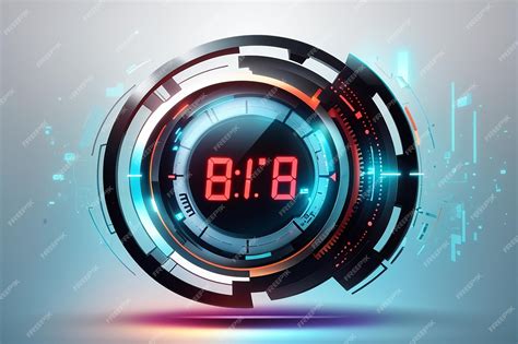 Premium Ai Image Abstract Futuristic Technology Background With Digital Number Timer Concept