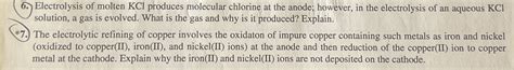 Solved Electrolysis Of Molten Kcl ﻿produces Molecular