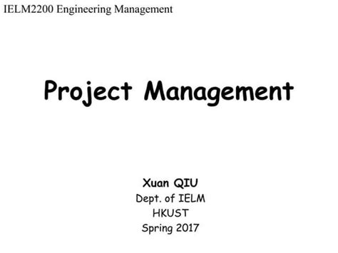 Pert And Cpm Project Management Pptx