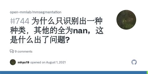 为什么只识别出一种种类，其他的全为nan，这是什么出了问题 · issue 744 · open mmlab mmsegmentation