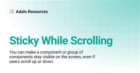Sticky While Scrolling Adalo Resources