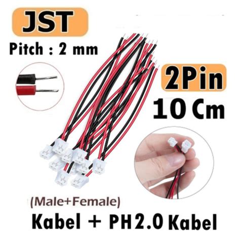 Jual 1 Set Socket Mini Micro Jst Ph2 0 2p Male Female Ph 2 0mm 2 Jalur 2mm Soket Kabel Plug Jack