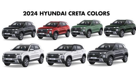 2024 Hyundai Creta Colors Black Khaki Red Grey Emerald White