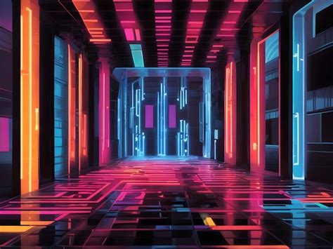 Premium AI Image Illuminating Digital Data Structures On A Noir Canvas