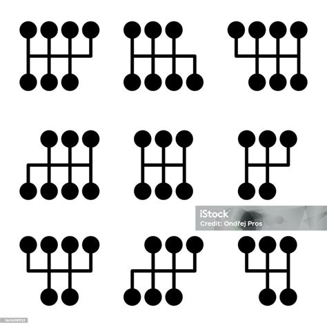핸들 자동차 수동 변속 레버 아이콘 차량 기어 기술 벡터 일러스트 레이 션 장비 세트 검은색에 대한 스톡 벡터 아트 및 기타 이미지 검은색 교통수단 글로벌