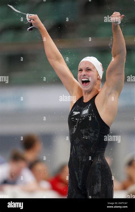 Australias Libby Trickett Reacts After Setting A World Record In The