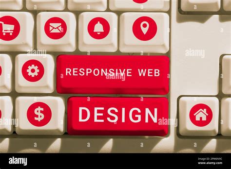 Sign Displaying Responsive Web Design Word Written On Web Page Creation That Makes Use Of