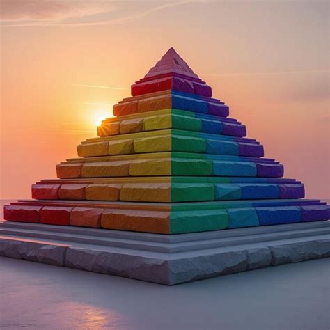 A Pyramid Made Of Bricks With A Pyramid In The Middle Premium Ai