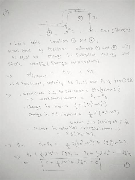 a derive bernoulli s equation from pressure kinetic energy and