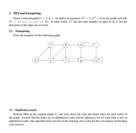 Solved DFS And Transposing Given A Directed Graph G We Chegg