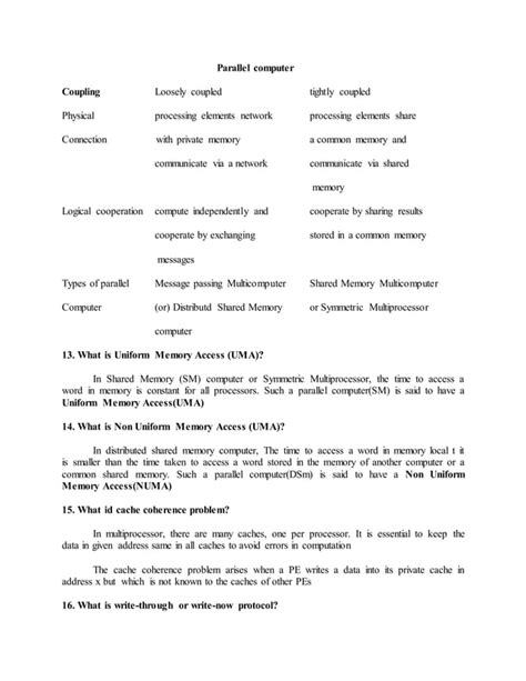 Parallel Architecture And Computing Short Notes Doc