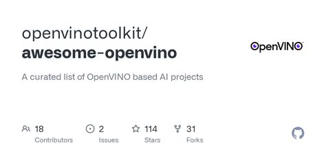 Github Openvinotoolkit Awesome Openvino A Curated List Of Openvino Based Ai Projects