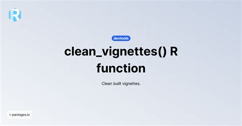 Cleanvignettes R Function From Devtools R Packages