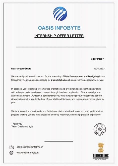 aryan gupta on linkedin webdevelopment oasisinfobyte intership