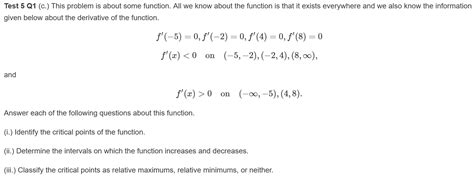 Solved Test 5 Q1 C This Problem Is About Some Function Chegg Com