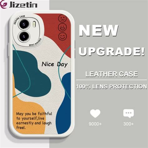 Jizetin For Vivo Y S Y A Y C Y Y A Back Cover Colorful Graffiti Lambskin Texture PU