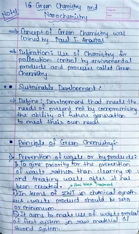 Solution Green Chemistry And Nano Chemistry Handwritten Notes By