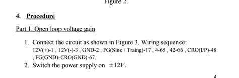 Solved Figure Procedure Part Open Loop Voltage Gain Chegg