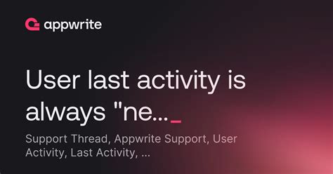 User Last Activity Is Always Never Threads Appwrite