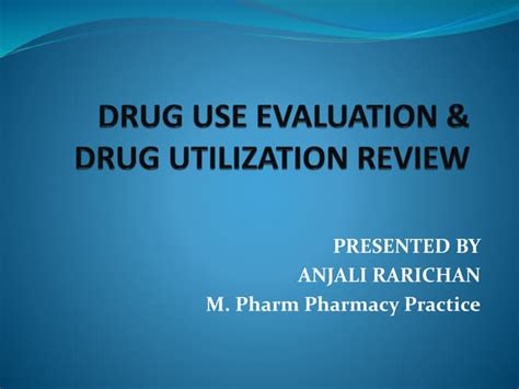 Drug Utilization Evaluation Pdf