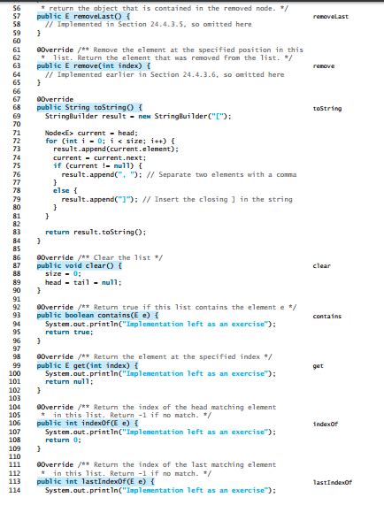 Solved The Implementation Of The Methods Contains E E Chegg