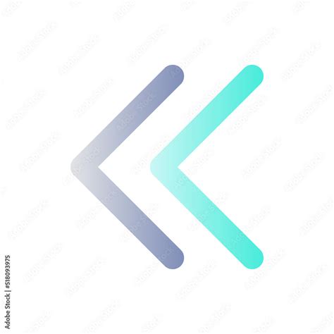 Left Double Arrow Flat Gradient Color Ui Icon Guillemets Double