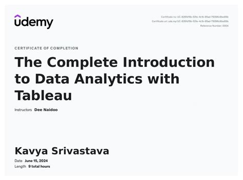Dataanalytics Tableau Continuouslearning Udemy Datavisualization… Kavya Srivastava
